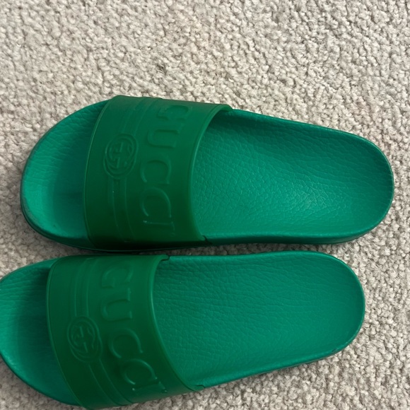 Gucci | Shoes | Emerald Green Gucci Slides | Poshmark